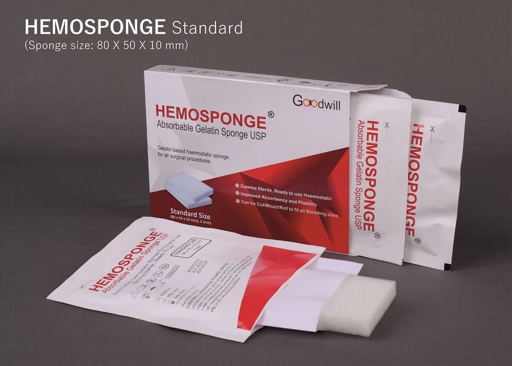 HEMOSPONGE Standard Size - Absorbable Gelatin Sponge USP - Goodwill ...