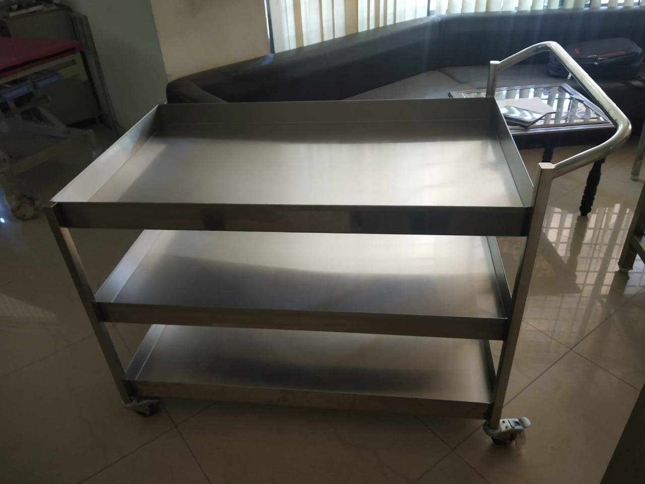 Three Layer Instrument Trolley - Welcraft Healthcare Pvt. Ltd. | Medzell