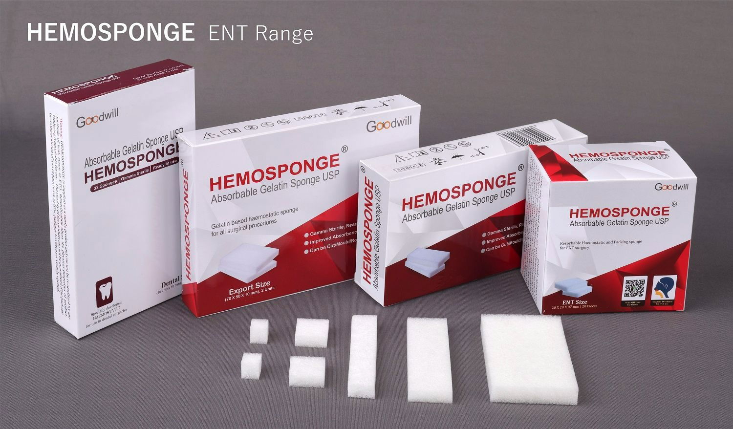 HEMOSPONGE ENT Size - Absorbable Gelatin Sponge USP - Goodwill ...