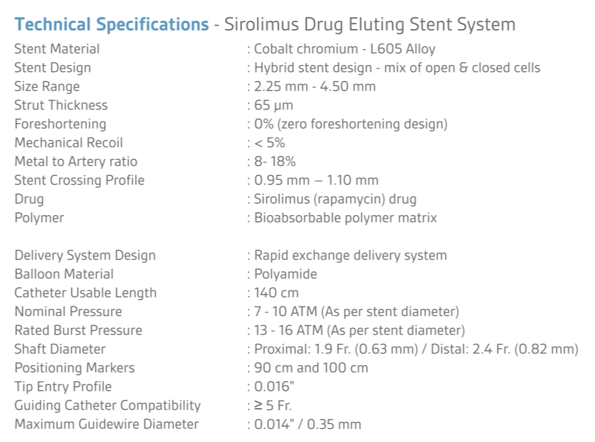ADVA PRO Sirolimus Stent System | Advanced MedTech Solutions