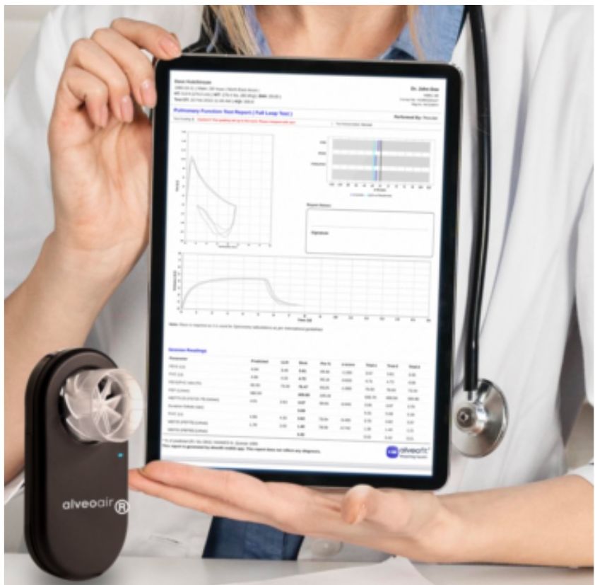 Buy alveoair® Spirometer - Smart Portable Spirometry Machine ...
