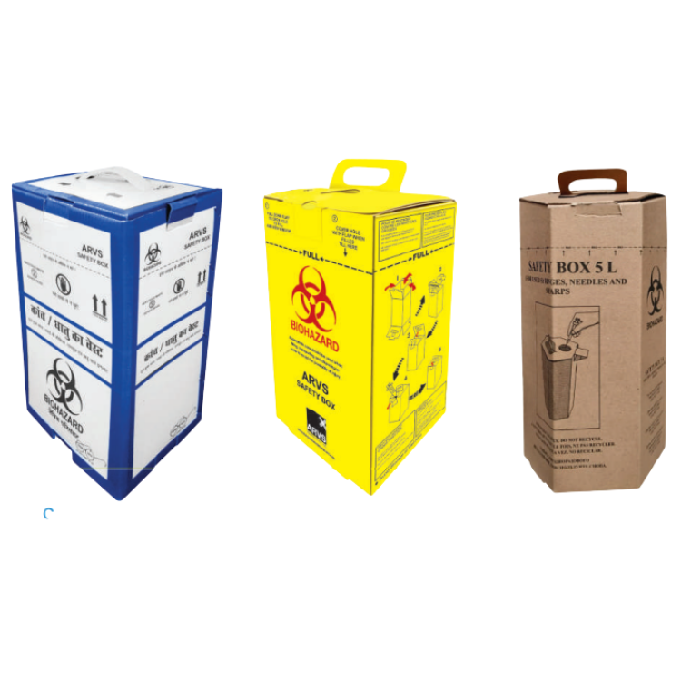 ARVS Cardboard Safety Boxes - Clinical Waste / Bio-Hazard Bags - ARVS ...