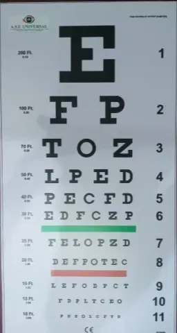 ASF Snellen Chart 6 Meter Sun Board - A.S.F. Universal | Medzell