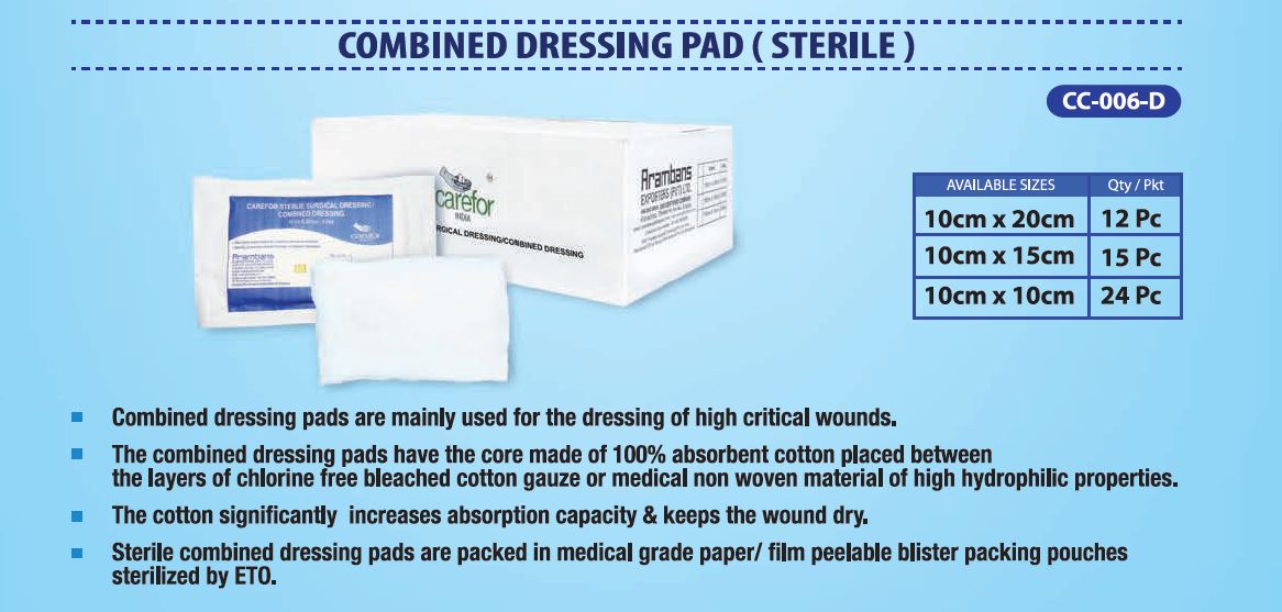 Carefor Combined Dressing Pads - Arambans Exporters (Pvt) Ltd. | Medzell