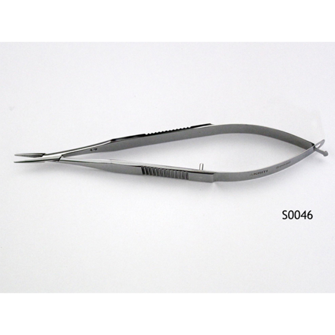 Castroviejo Needle Holder Curved With Lock | Ophthalmic Surgical Instrument | Akriti Ophthalmic