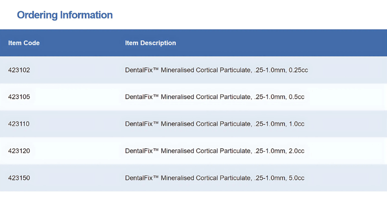 DentalFix™ Mineralised Cortical Allograft by Tissue Regenix Ltd