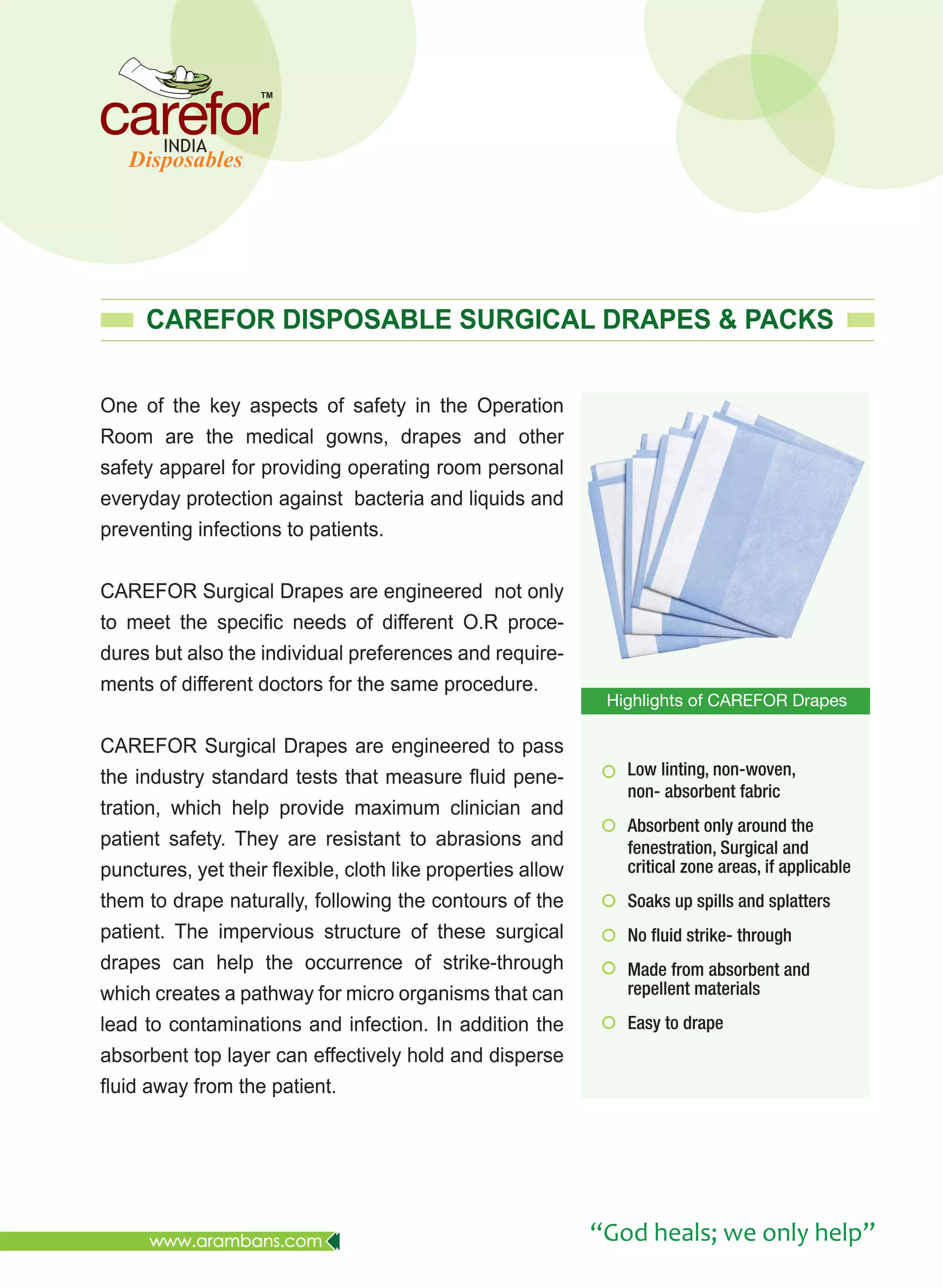 Carefor Disposable Surgical Drapes and Packs - Arambans Exporters (Pvt ...
