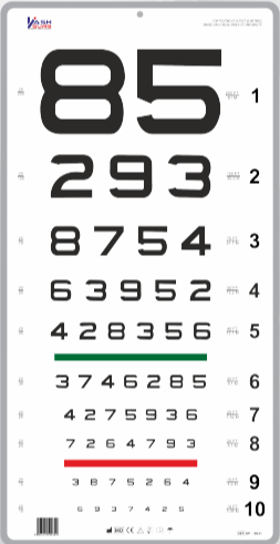 Buy online DP-5031 Number Eye Chart - Eye Charts | Kashmir Surgical ...