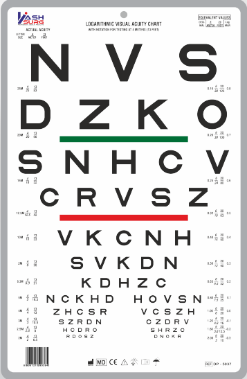 DP-5037 Logarithmic Visual Acuity Eye Chart | Kashmir Surgical
