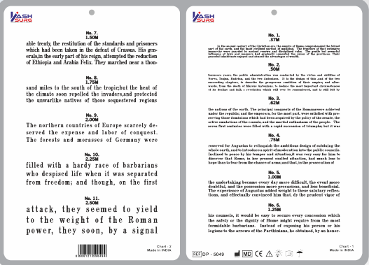 Buy DP-5049 Jaeger Eye Chart Online - Kashmir Surgical India Pvt. Ltd.