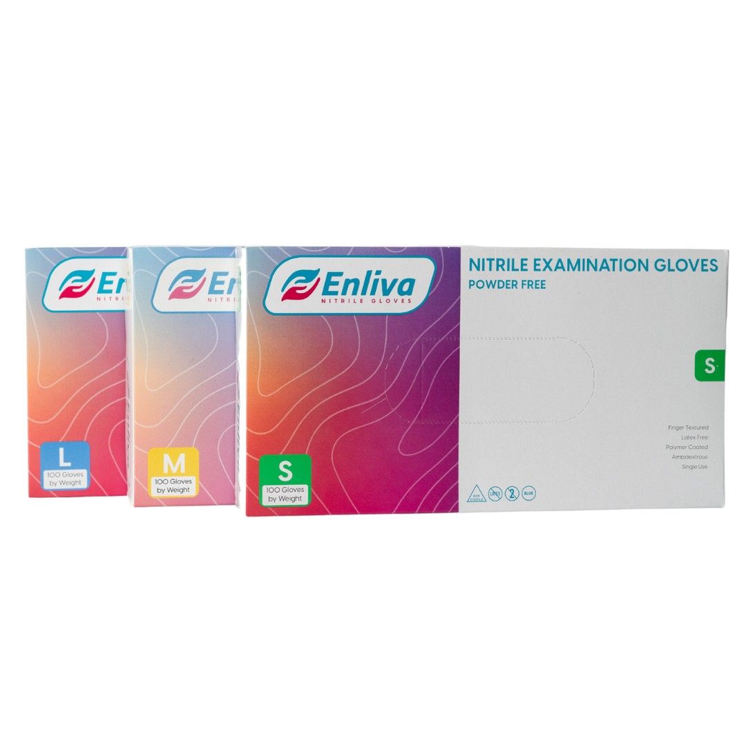 Enliva Premium Nitrile Examination Gloves | WADI SURGICALS