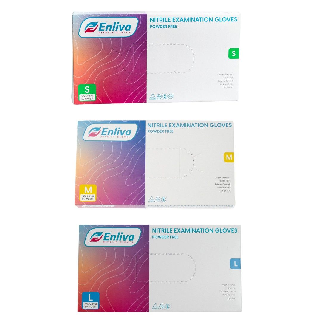 Enliva Premium Nitrile Examination Gloves | WADI SURGICALS