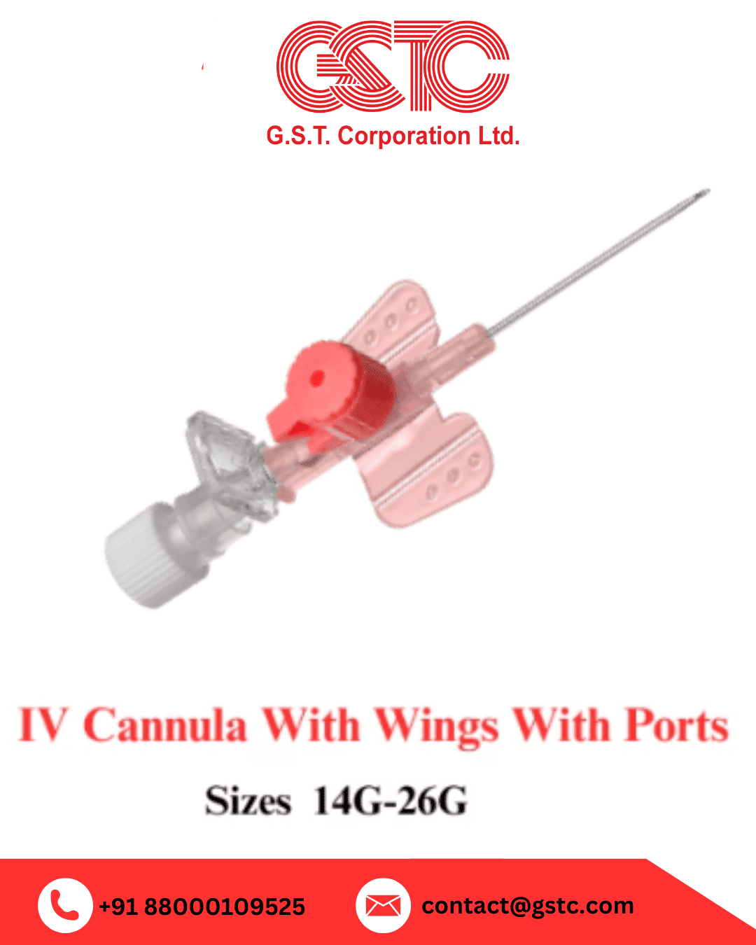 IV Cannula With Wings with port - Cannulas - GST Corporation Limited ...
