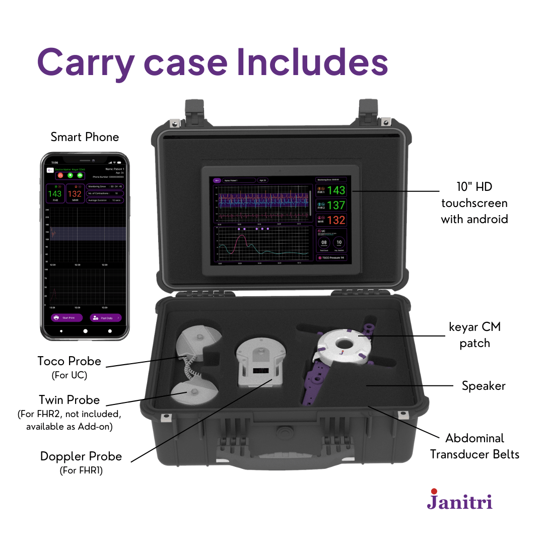 Janitri Keyar Duo Max | Wireless Fetal Monitor Set - Medzell