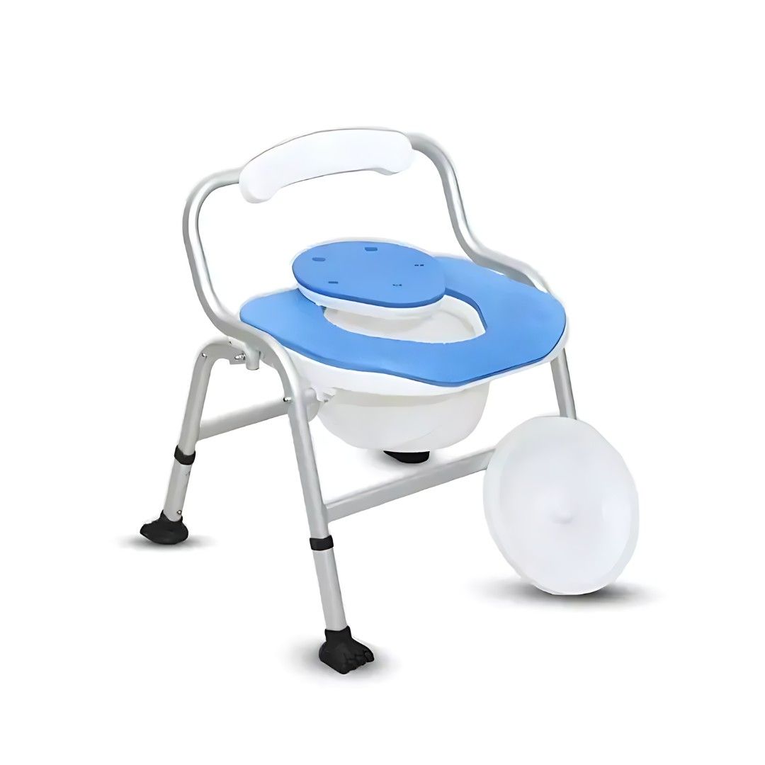 Medemove Deluxe Commode Chair with EVA Cushion - Foldable Commode Chair ...