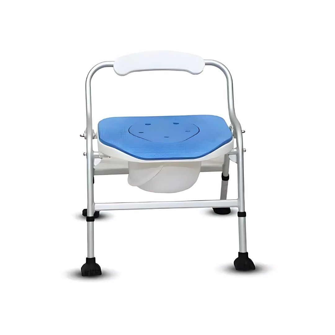 Medemove Deluxe Commode Chair with EVA Cushion - Foldable Commode Chair ...