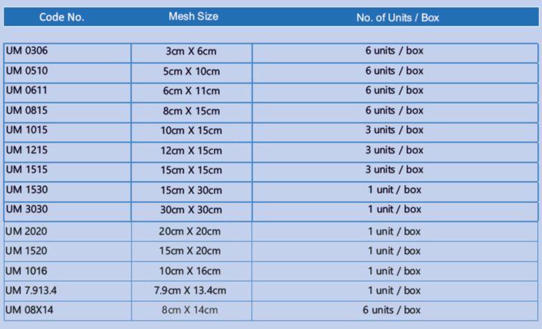 UNILENE MESH - Non Absorbable Polypropylene Mesh | Medzell