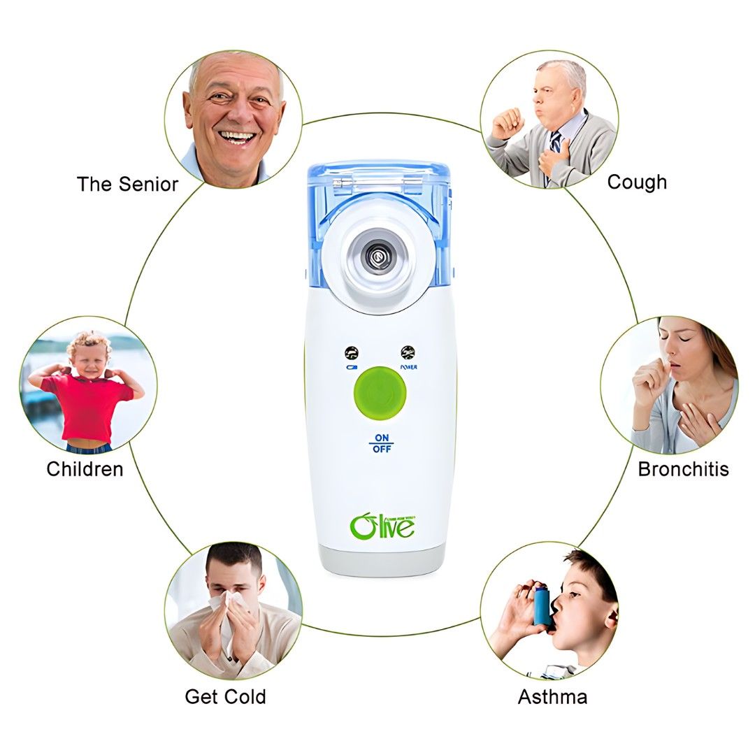 Portable Mesh Nebulizer Machine with Rechargeable Battery | Olive Nebulizer