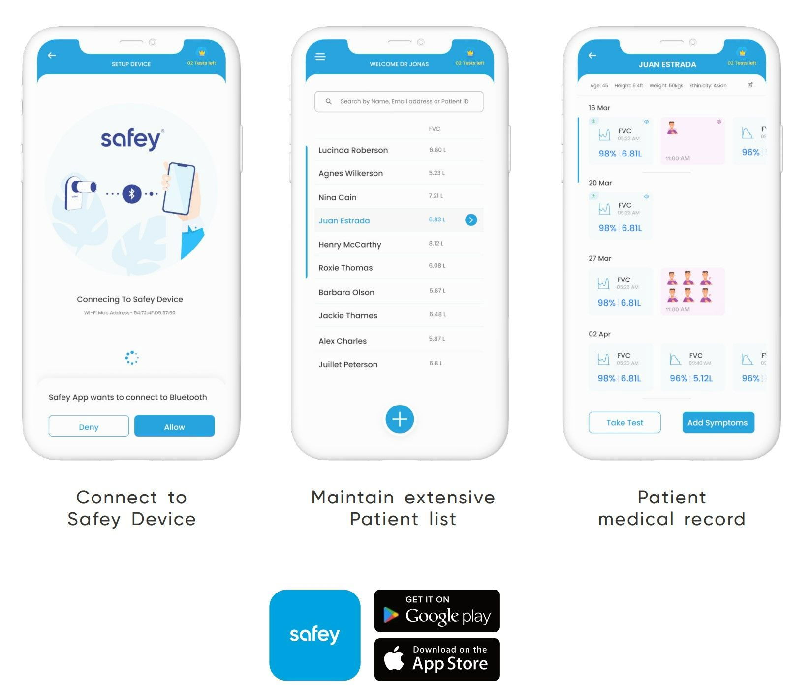 Safey Clinic Spirometer Lite - Smart Clinical Grade Spirometer | Medzell
