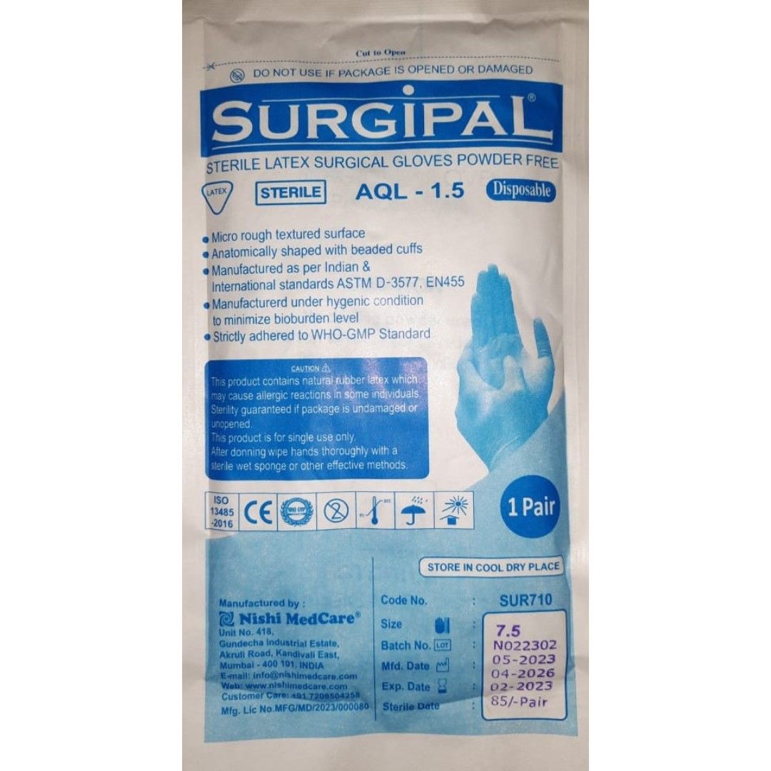 Surgipal Sterile Latex Surgical Gloves - Nishi Medcare