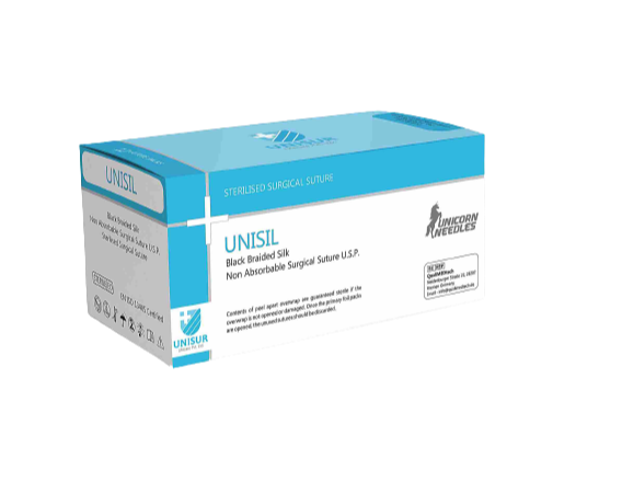 UNISIL - Black Braided Silk Suture U.S.P. | Unisur Lifecare
