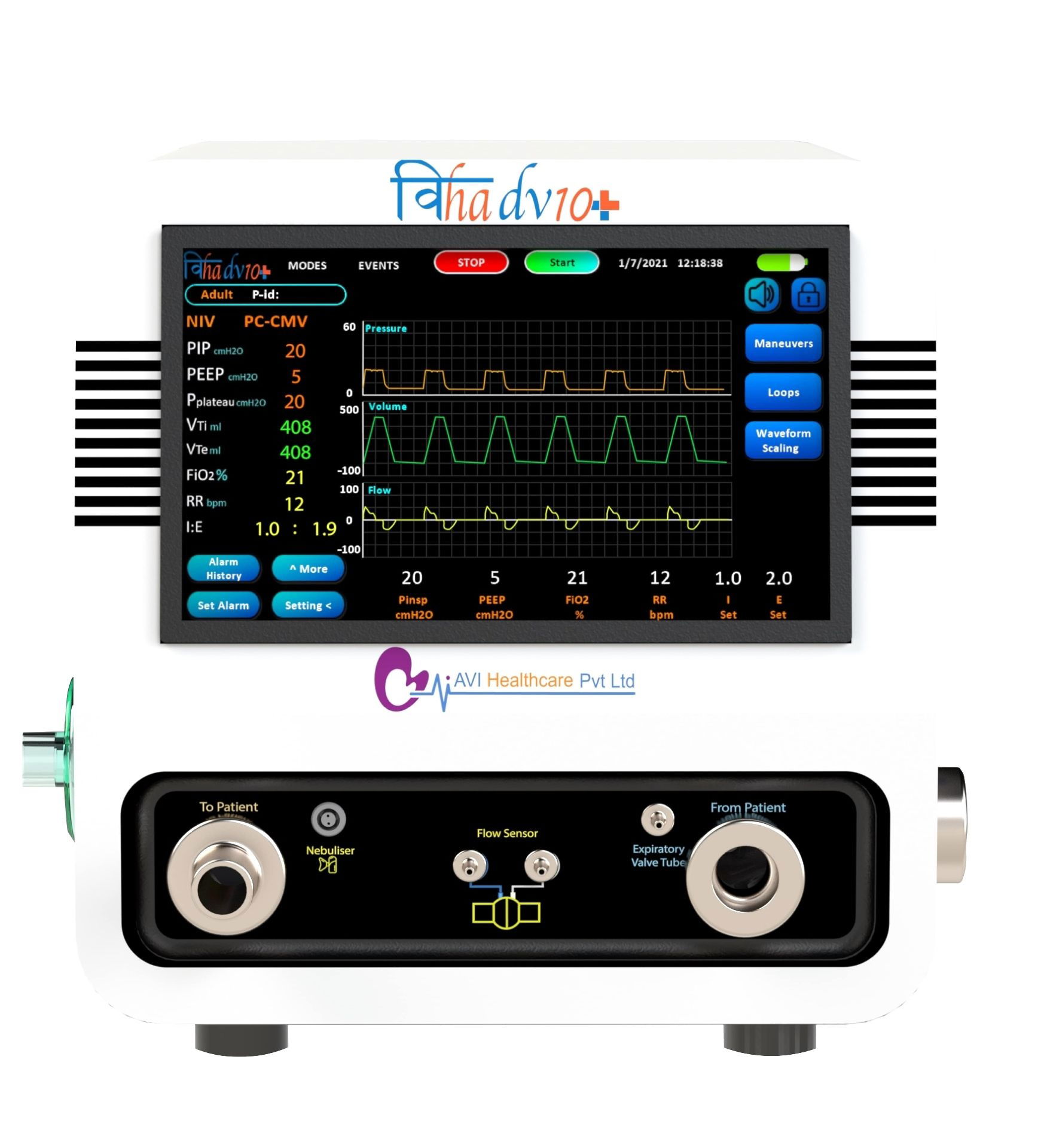 VIHA dv10+ - ICU Ventilators - AVI Healthcare | Medzell