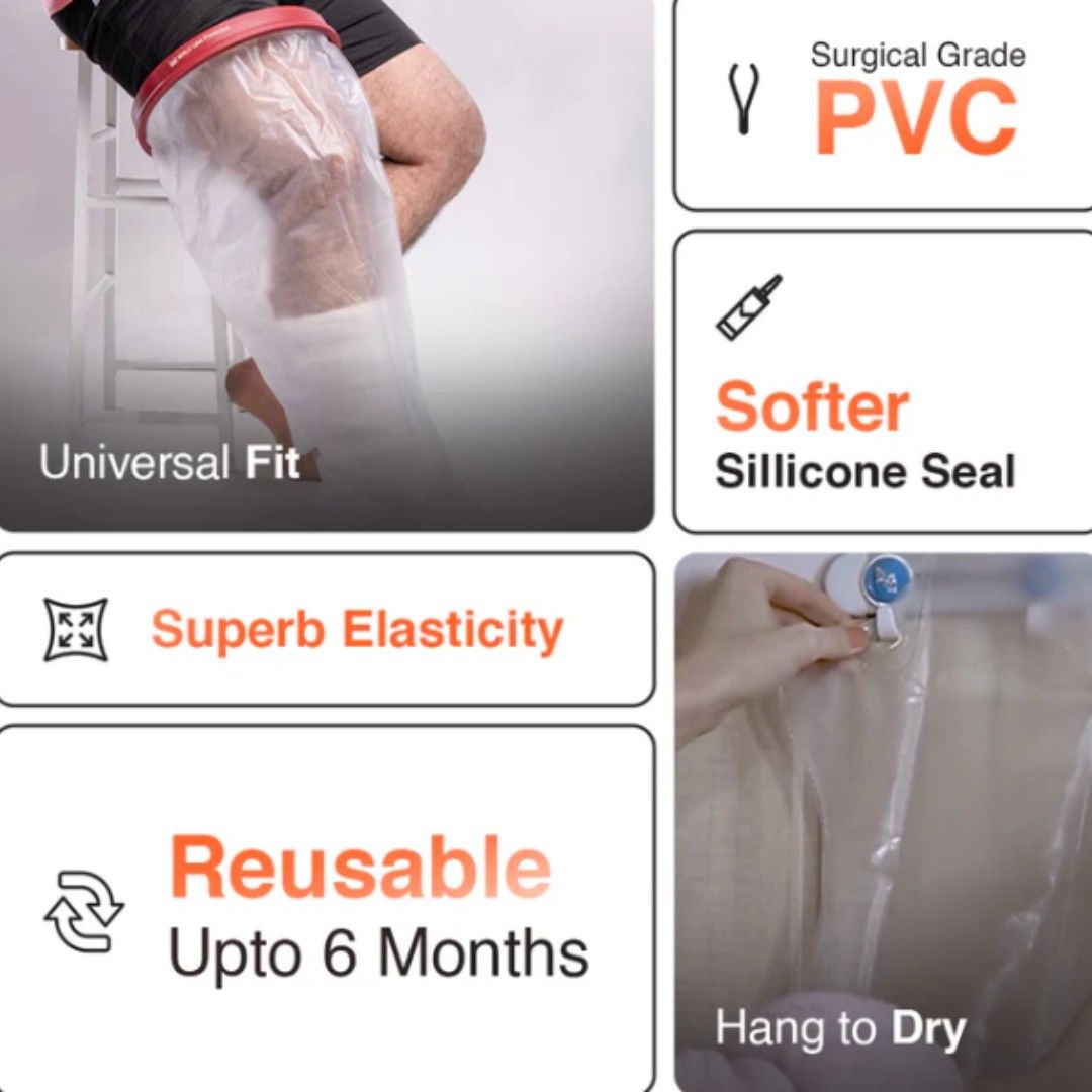 Water Proof Cover For Leg (Large) - Reusable Medical Leg Cover | Mallu ...